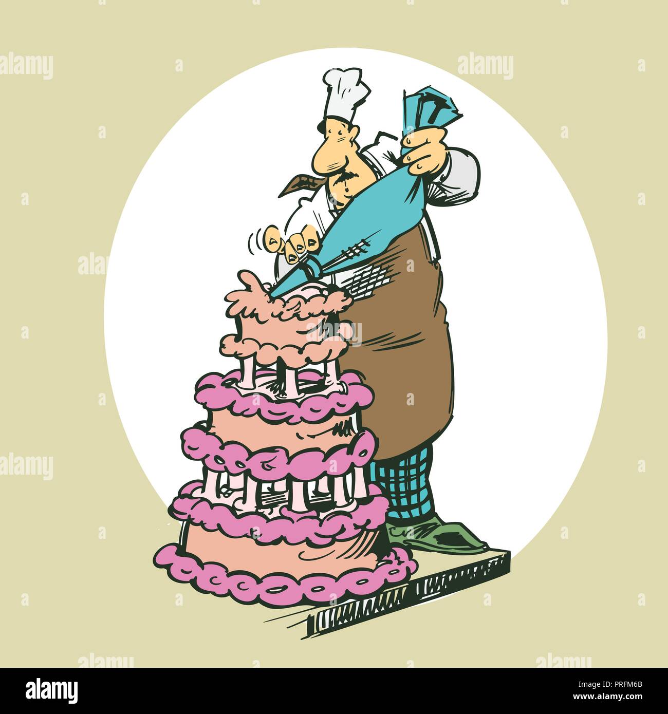 Faire des gâteaux baker Illustration cartoon clipart. vector ...