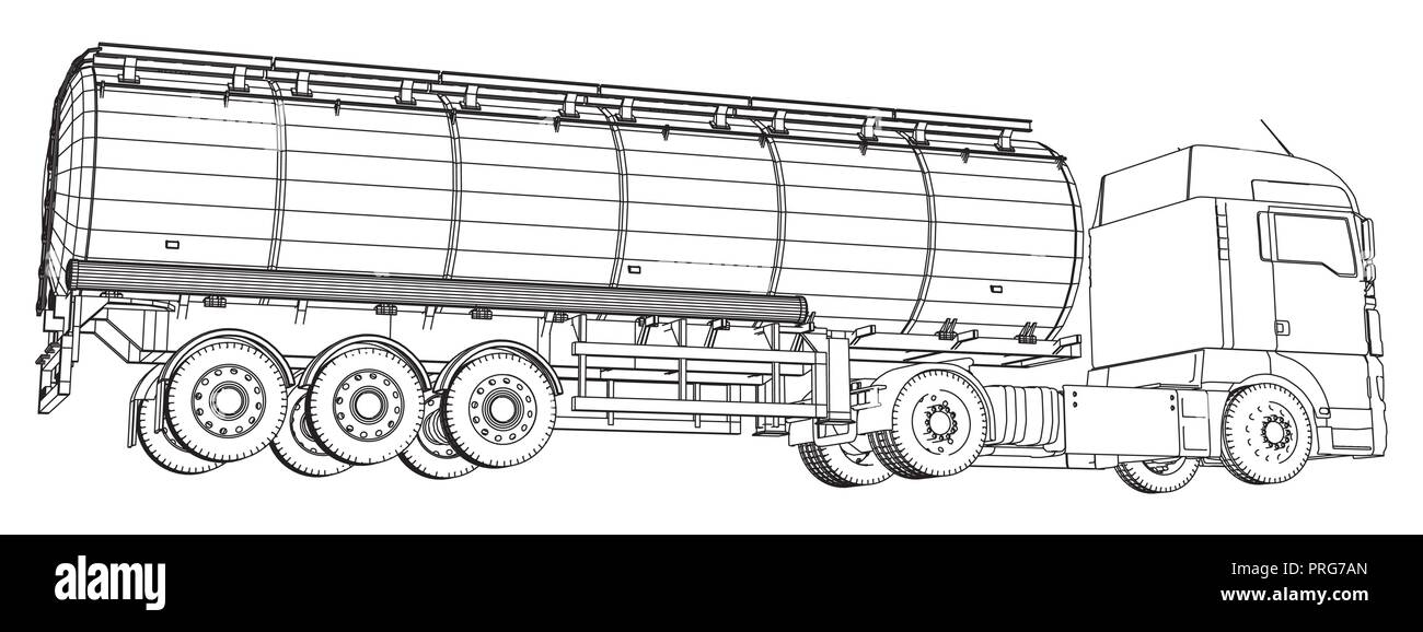 Remorque-citerne, d'huile, d'un camion sur l'autoroute. Camions ...