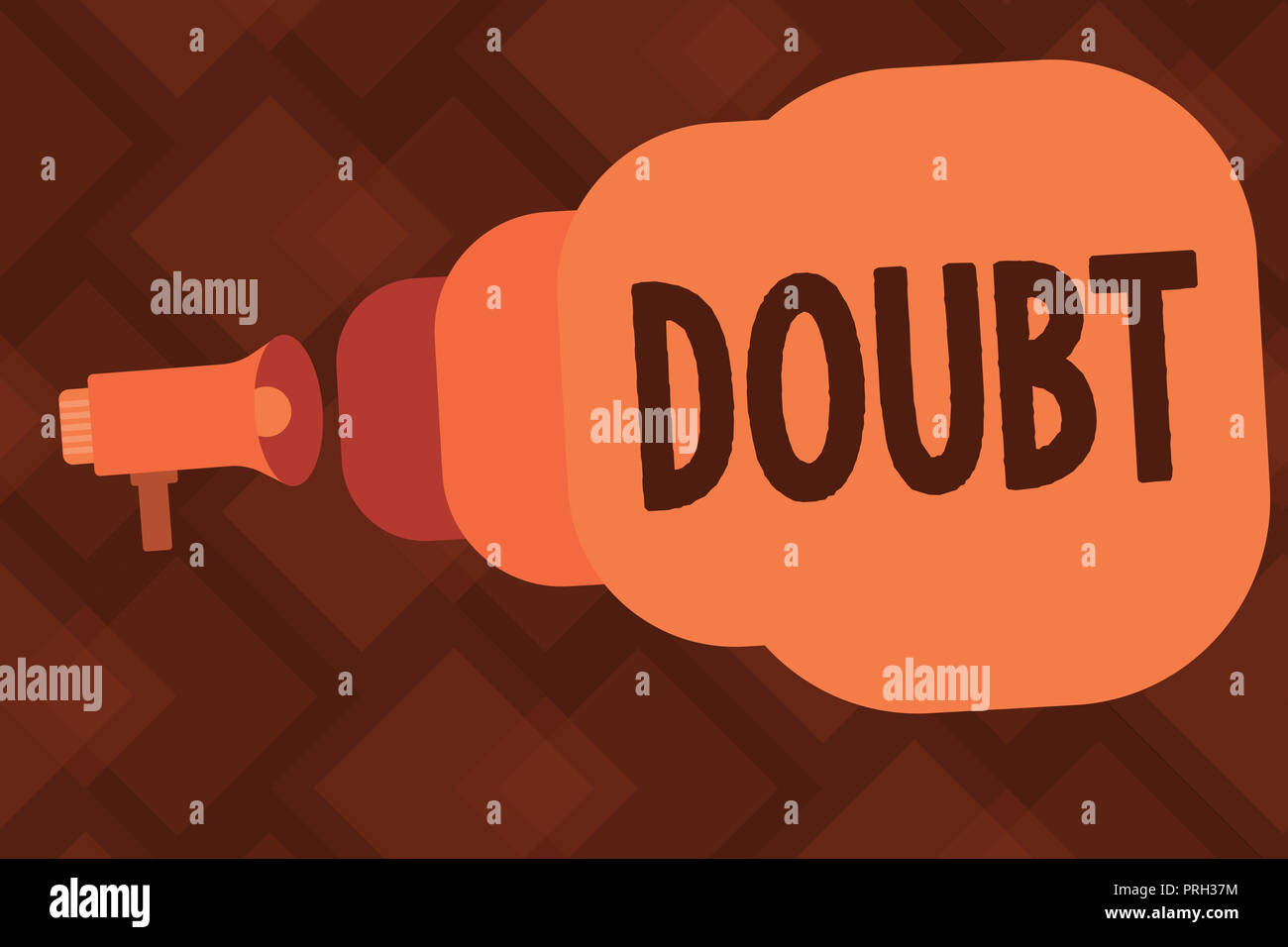 Main conceptuel écrit, indiquant le doute. Texte photo d'incertitude ...