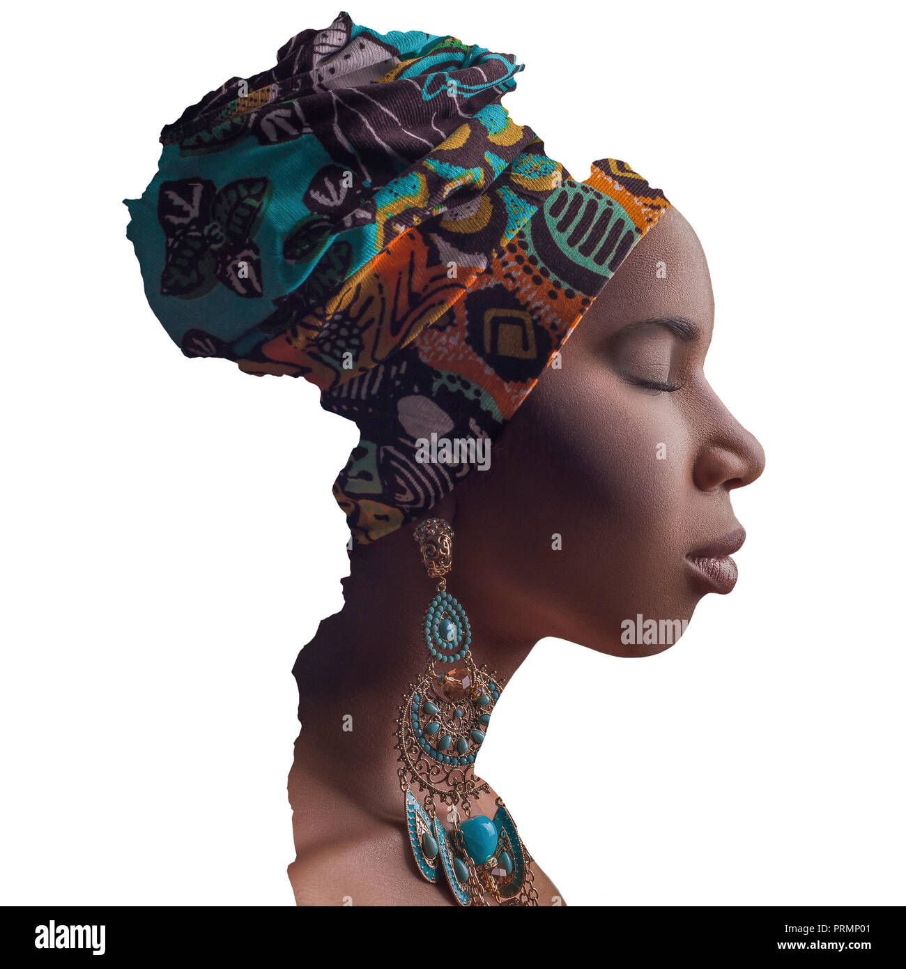 Femme Africaine De Profil Side Profile Beautiful African Woman Banque