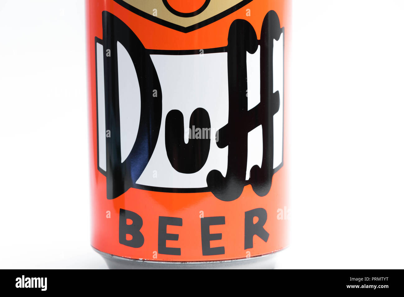 Duff Beer can close up Homer Simpson Photo Stock - Alamy