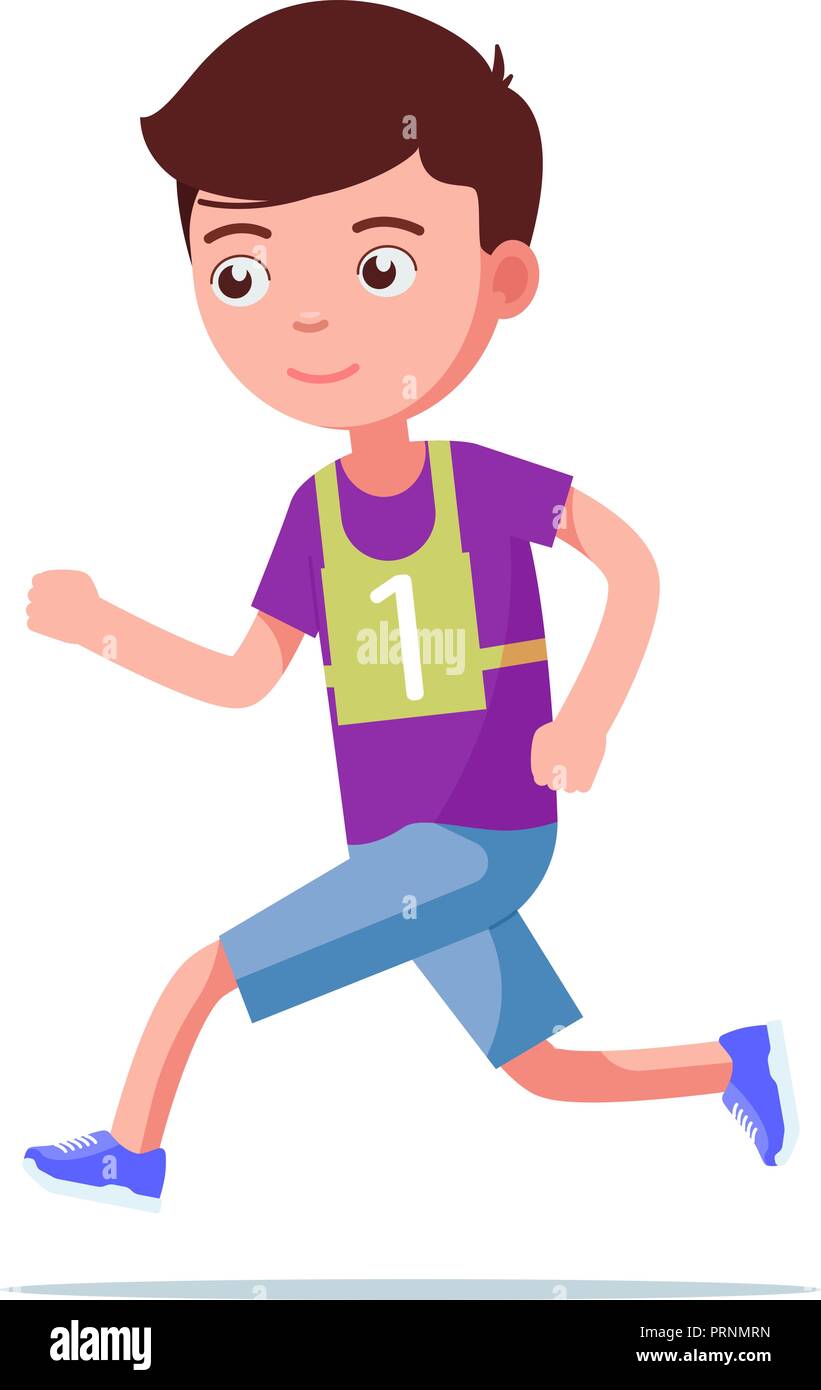 Boy run cartoon illustration Banque de photographies et d’images à ...
