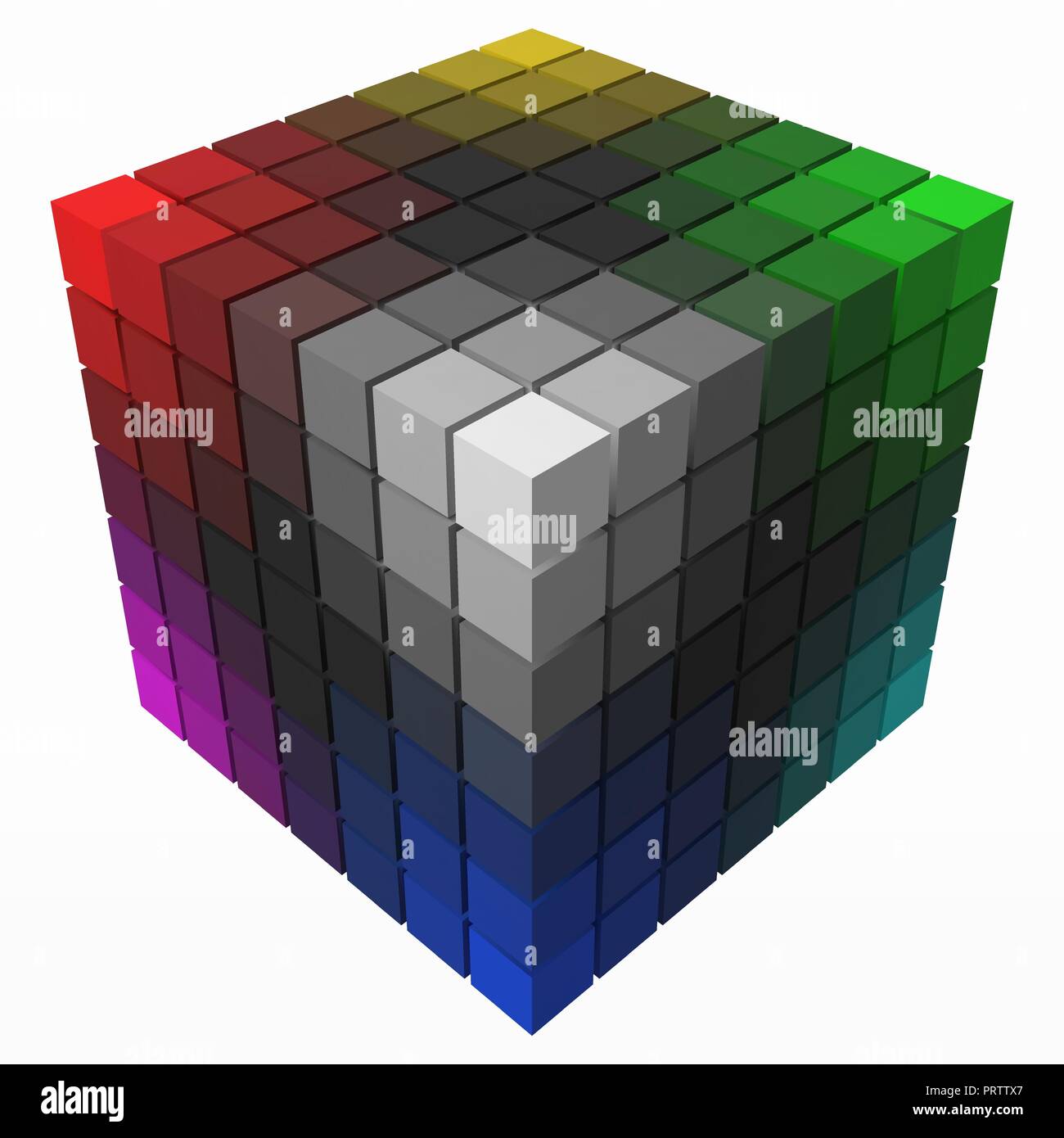 Petits cubes fait dégradé de couleur en forme de grand cube. la version ...