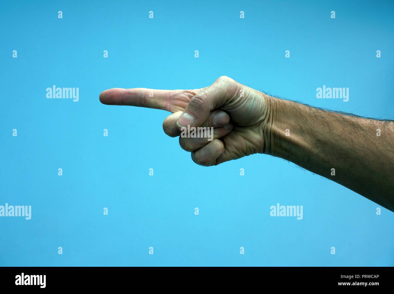 Pointing hand sign Banque de photographies et d’images à haute ...