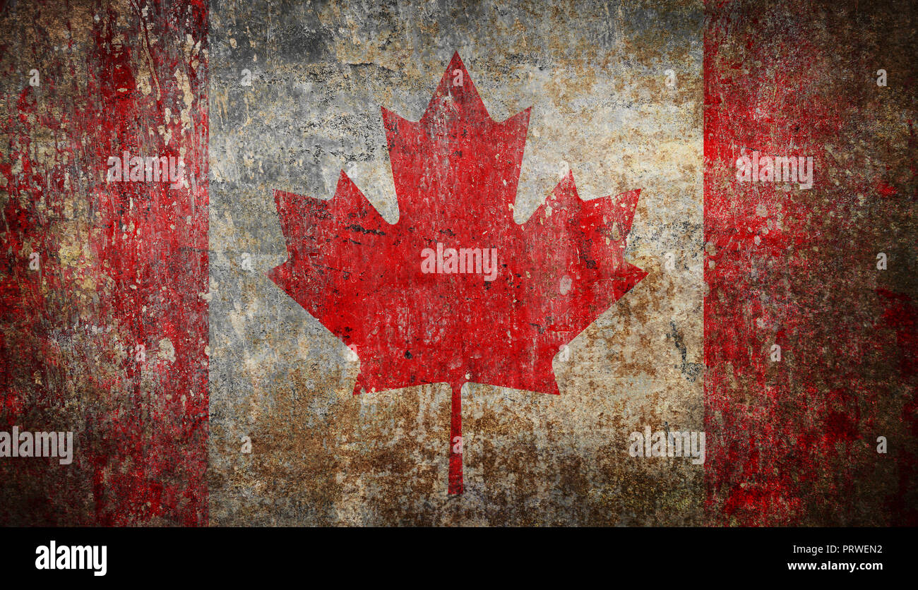 Tattered canadian flag Banque de photographies et d’images à haute ...