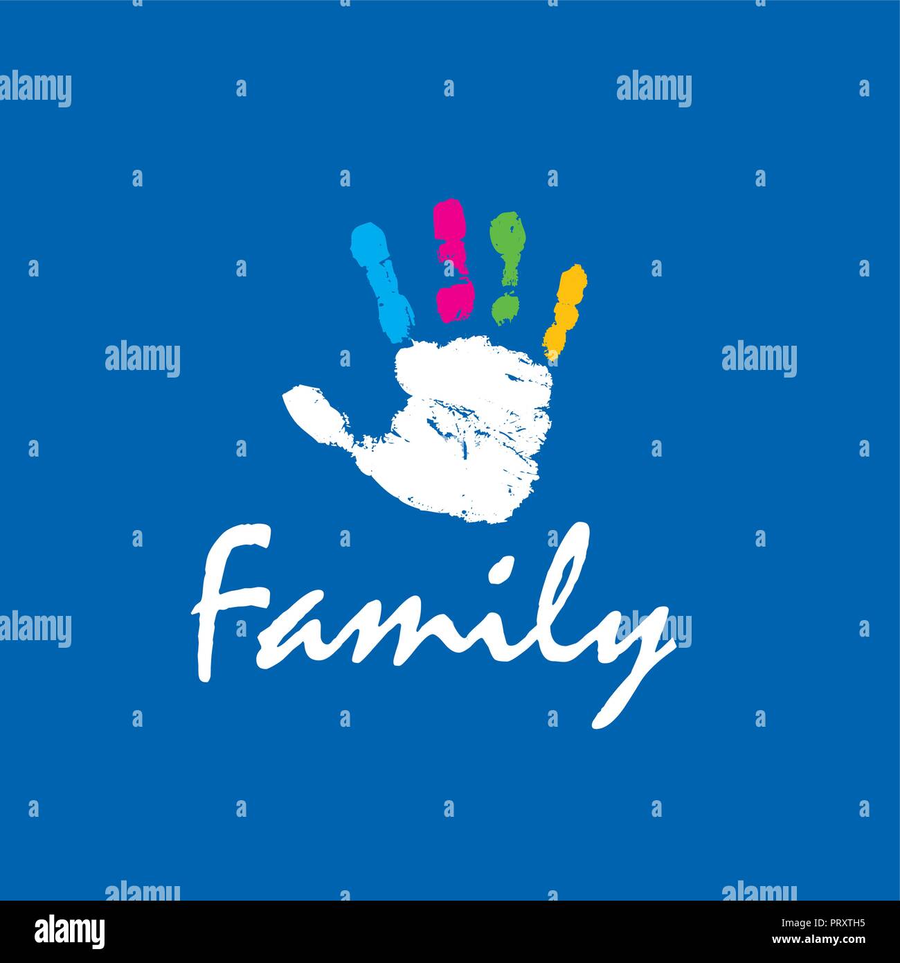 Icône de famille sous la forme de mains. Vector illustration Image ...