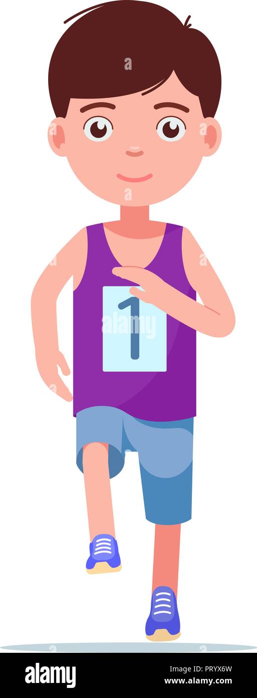 Boy run cartoon illustration Banque de photographies et d’images à ...