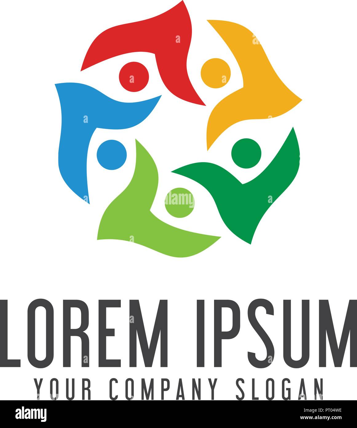 Groupe communication personnes Logos. logo communautaire modèle concept ...