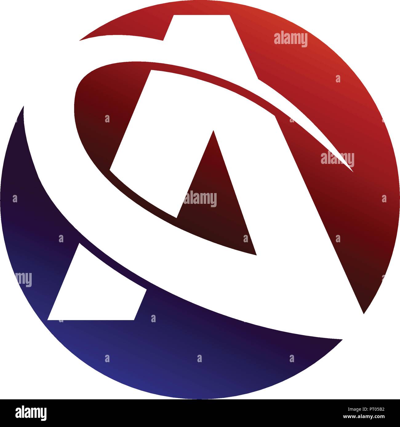 Lettre d'un logo rond modèle concept design Image Vectorielle Stock - Alamy