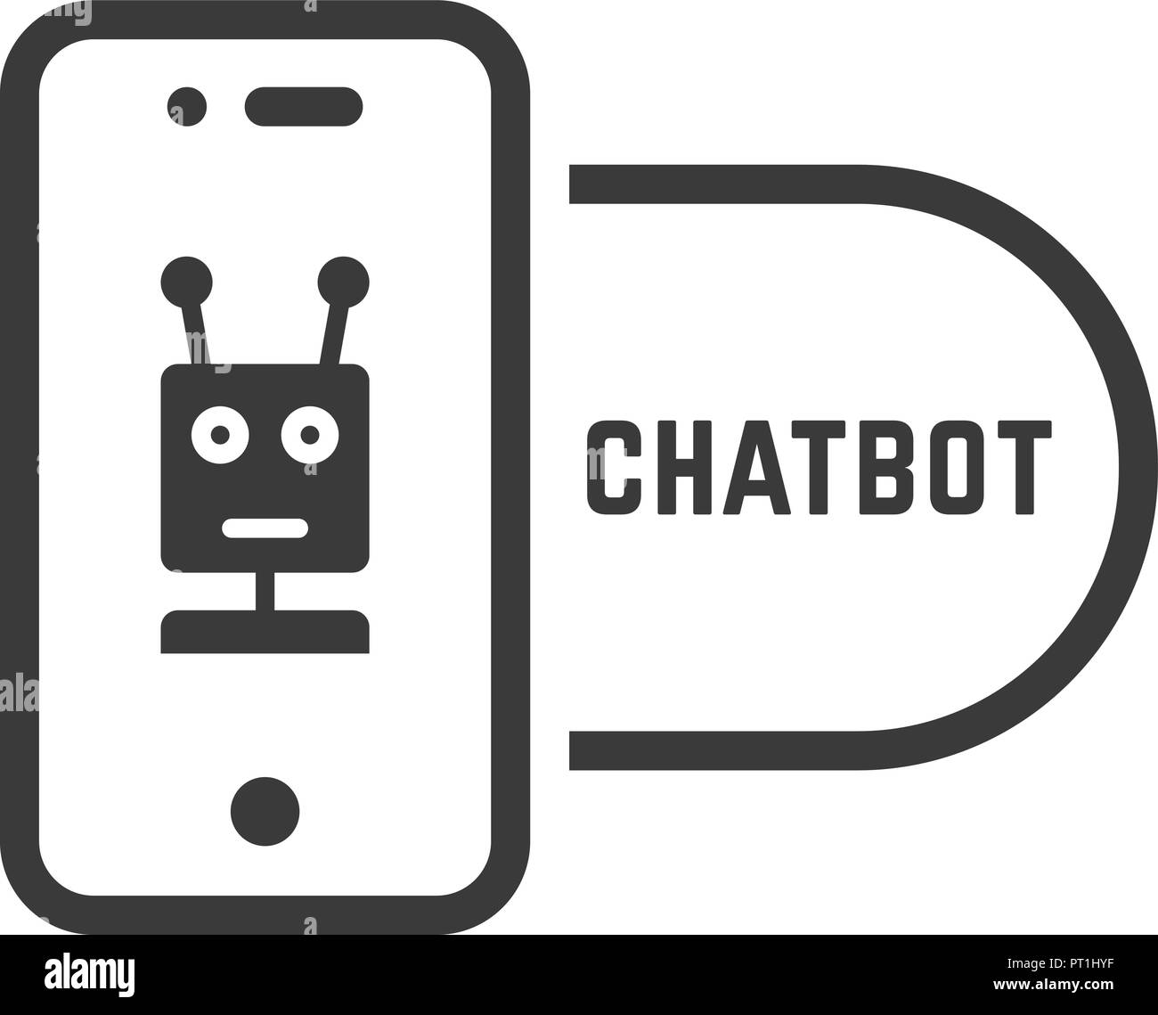 Icône chatbot Banque d'images noir et blanc - Alamy