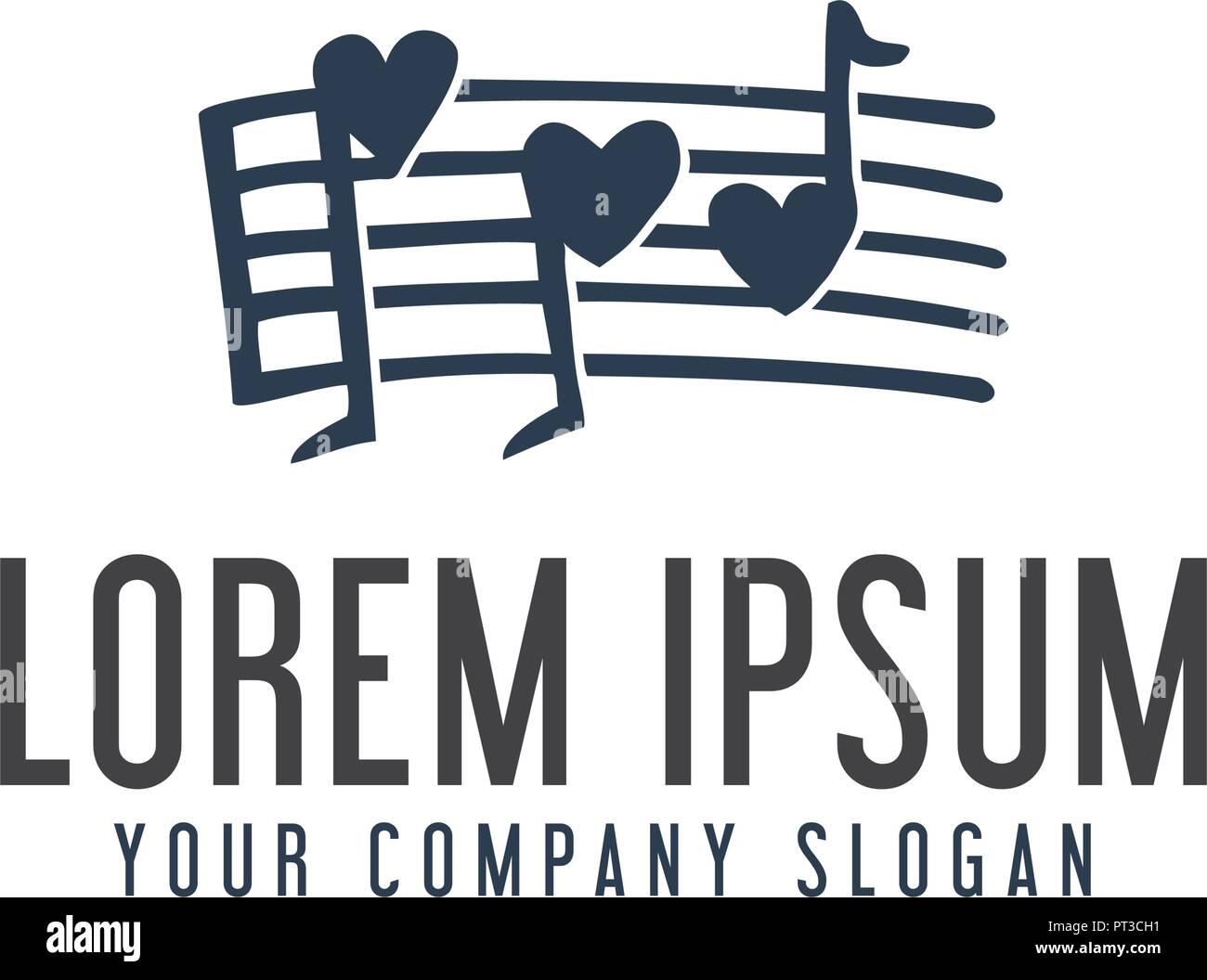 Note de musique concept design de logo template Image Vectorielle Stock ...