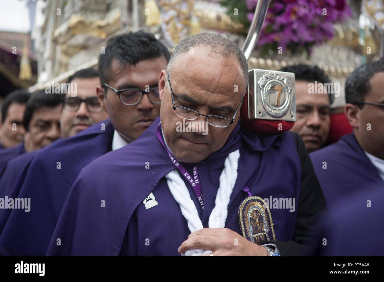 Lima, Pérou. 6 octobre 2018. Les hommes péruvien, connu sous le nom de ...