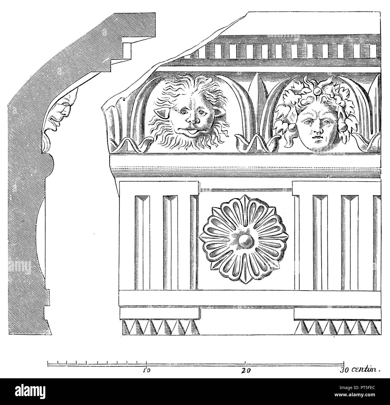 Frise dorique Banque d'images noir et blanc - Alamy