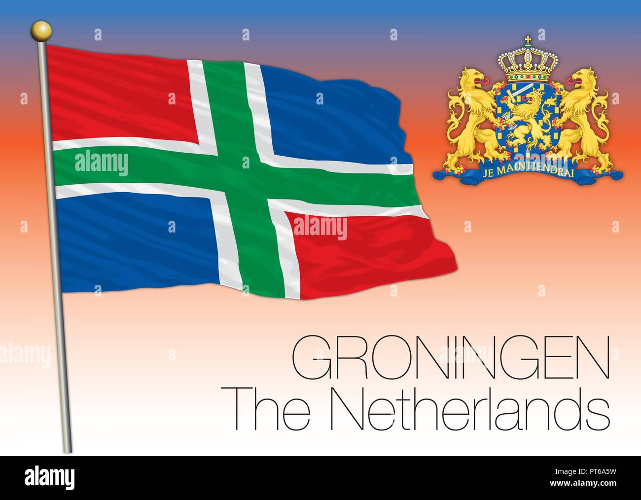 Drapeau de groningue Banque d'images vectorielles - Alamy