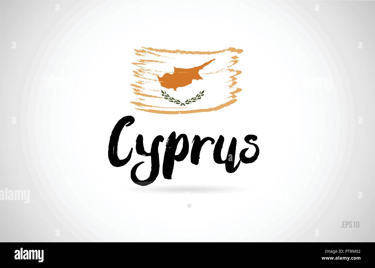 Chypre drapeau du pays avec concept design grunge adaptés à une icône ...