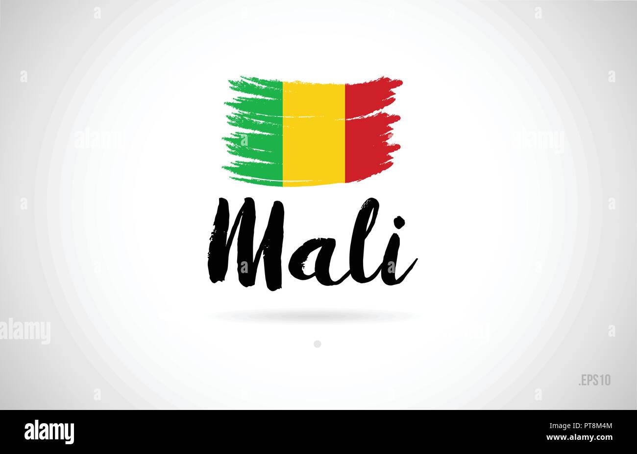 Mali drapeau du pays avec concept design grunge adaptés à une icône ...