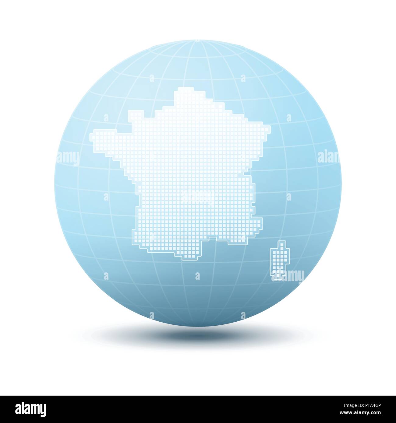 France sur le globe Banque d'images vectorielles - Alamy