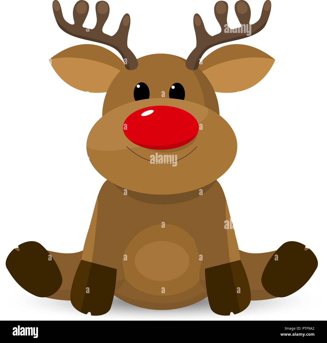 Un cerf avec un nez rouge Banque d'images vectorielles - Alamy