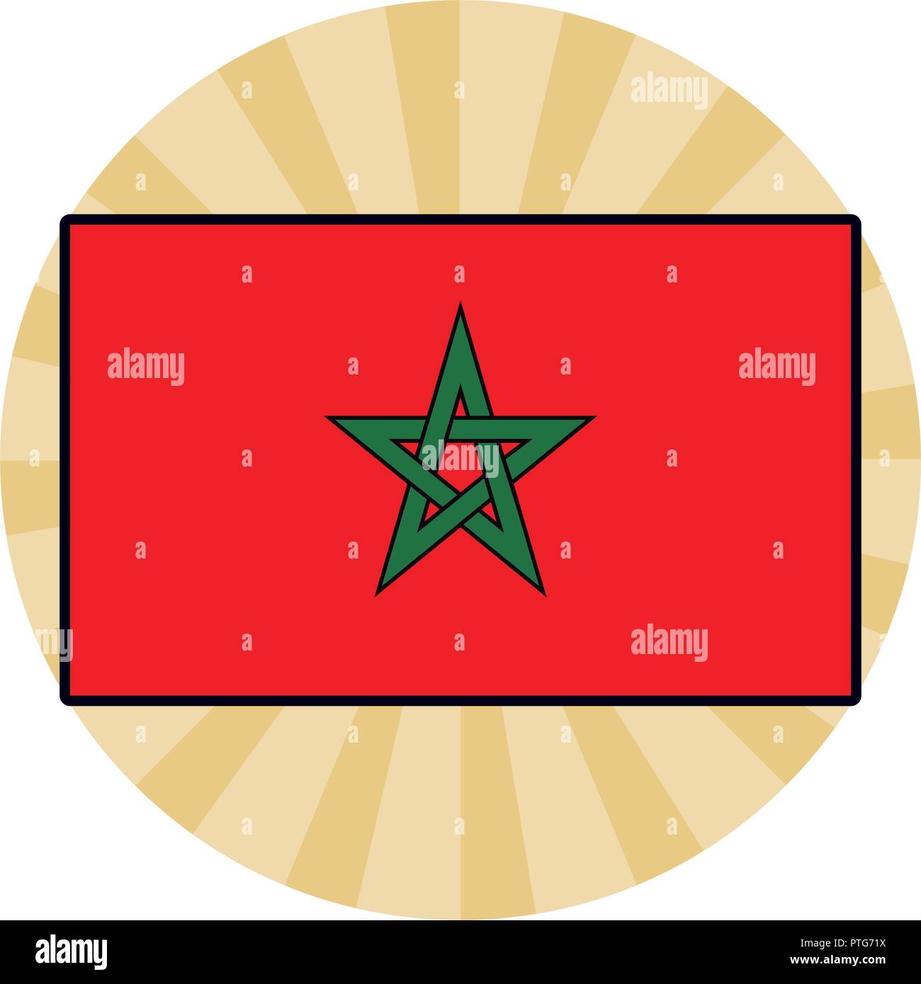 L'emblème du drapeau du Maroc Image Vectorielle Stock - Alamy