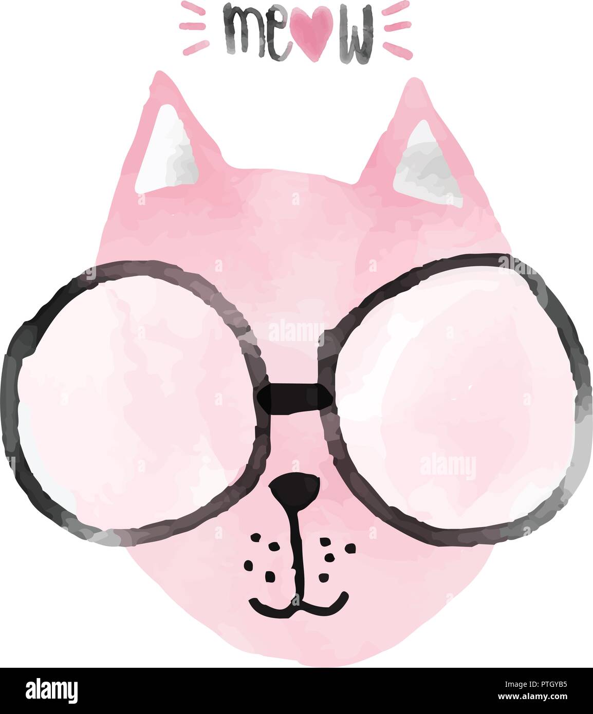 Chat rose Banque d'images vectorielles - Alamy