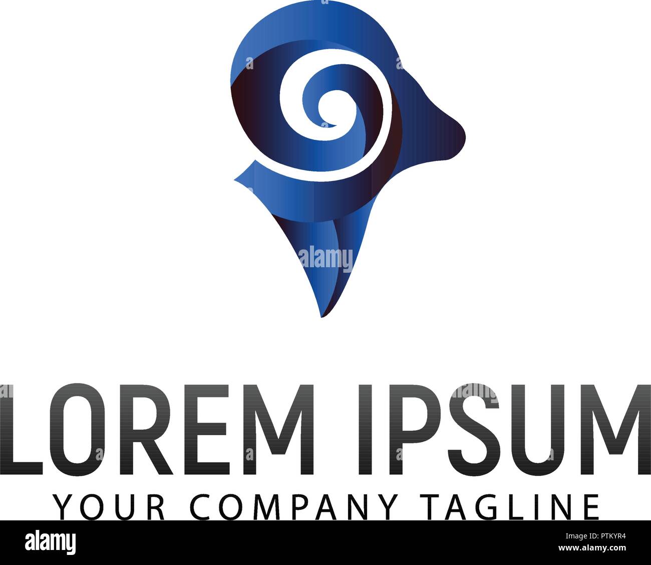 Tête de mouton modèle concept design logo moderne Image Vectorielle ...