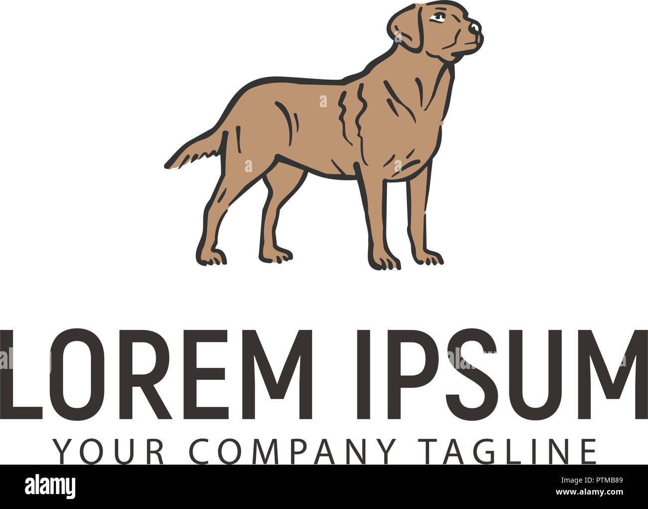 Logo chien. hand drawn concept design template Image Vectorielle Stock ...