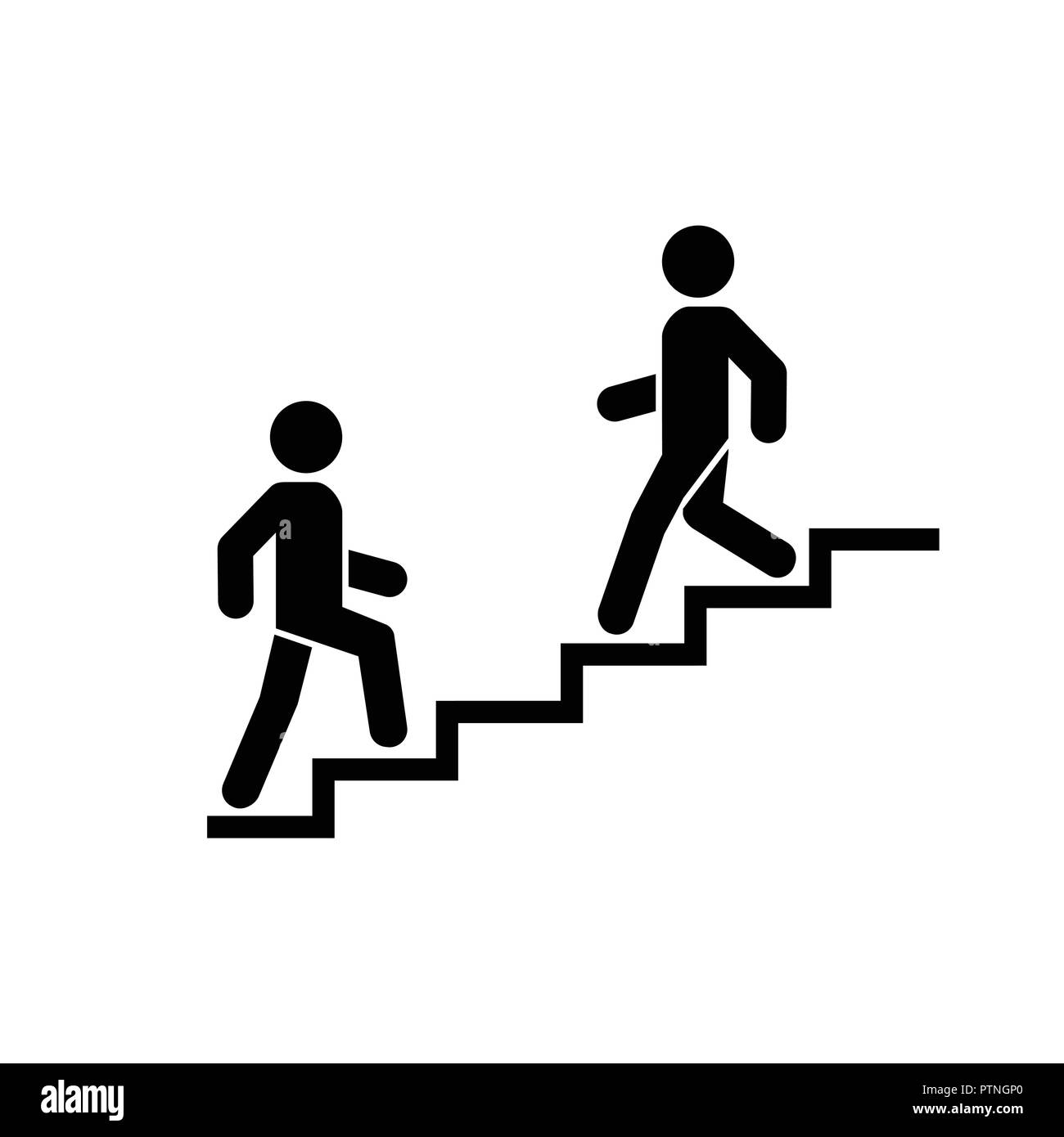 A l'étage au rez-de-signe l'icône. Se lever et marcher dans l'homme de ...