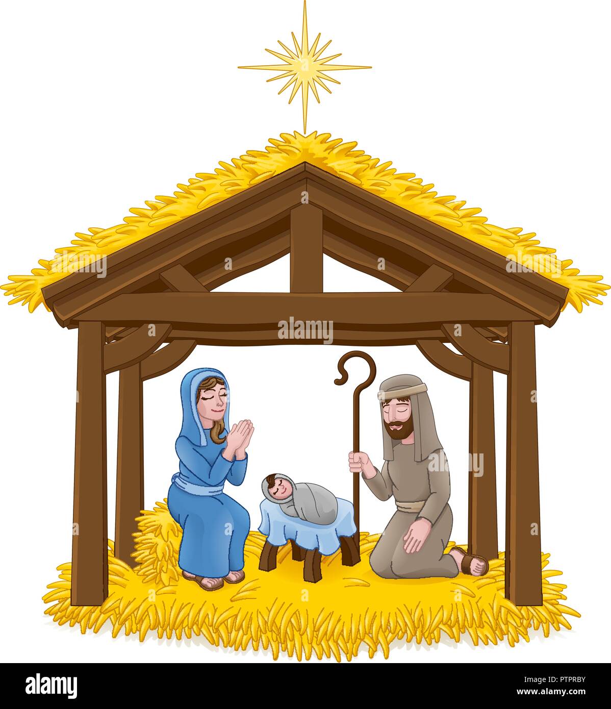 Mary joseph jesus cartoon Banque de photographies et d’images à haute ...