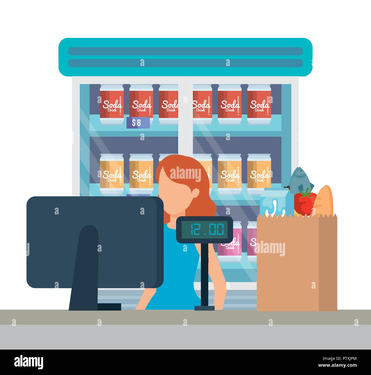 Vendeuse vendeuse Banque d'images vectorielles - Alamy