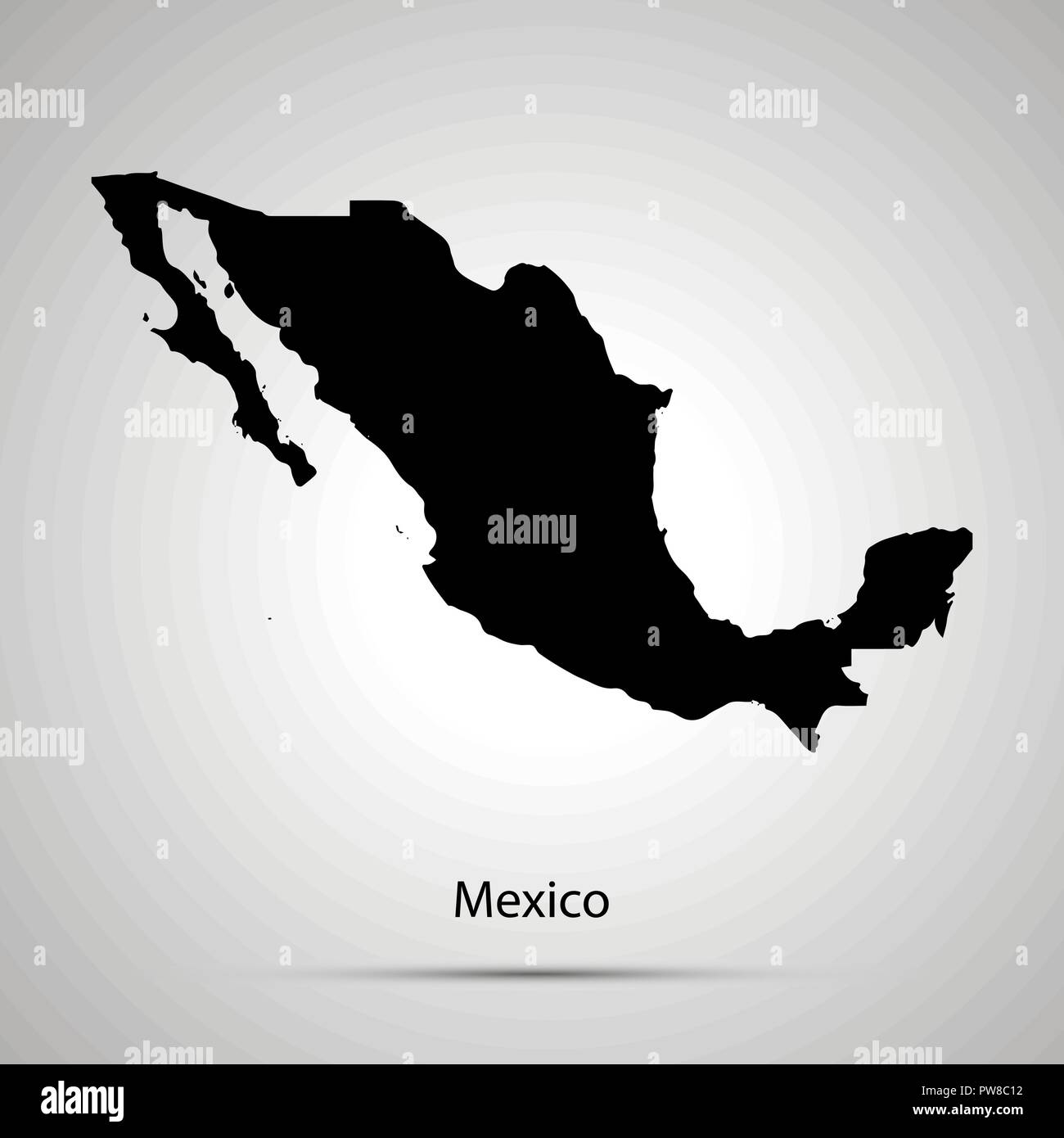 Mexico map silhouette Banque de photographies et d’images à haute ...
