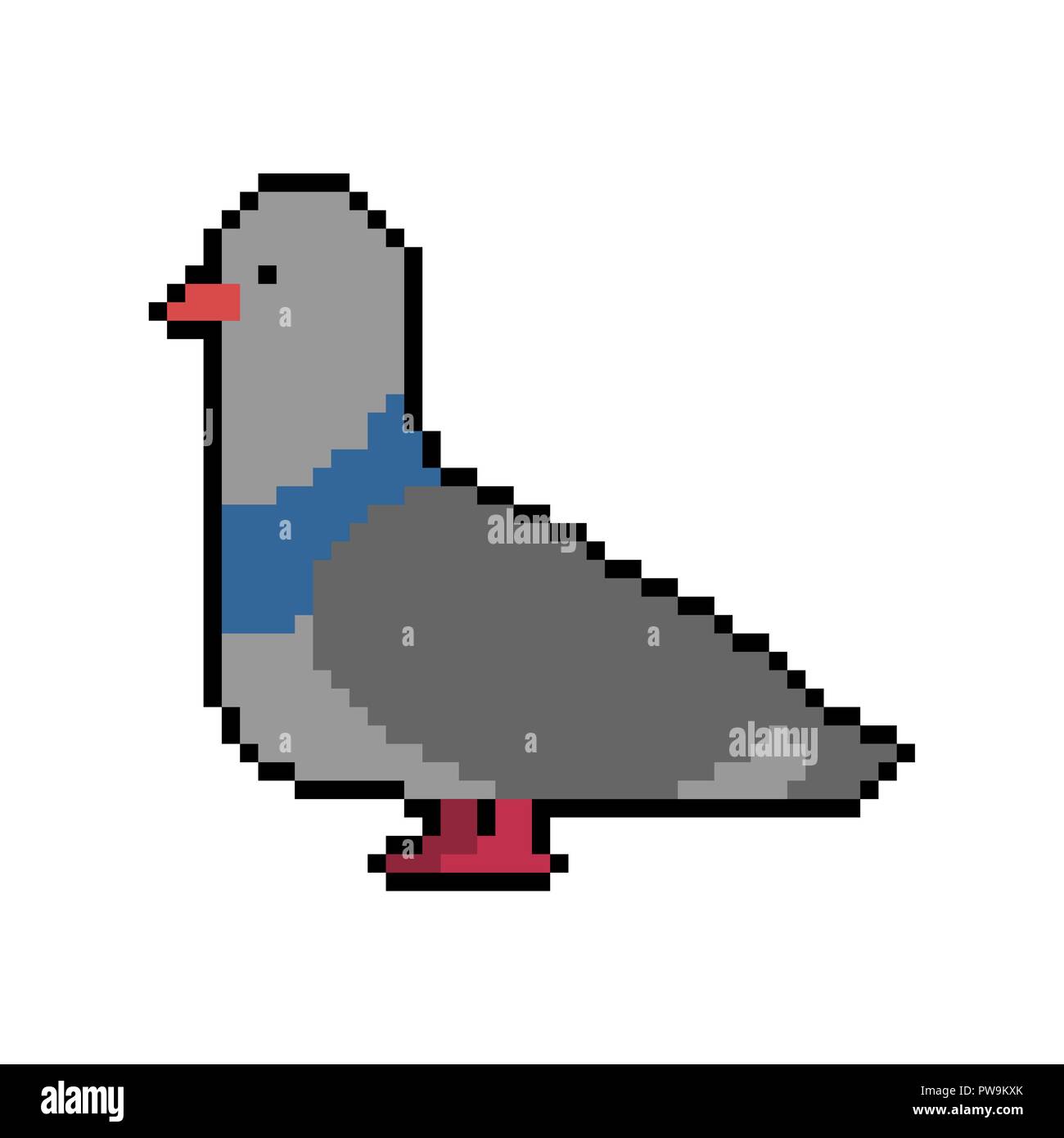 Pixel art. Pigeon Colombe 8 bits. Vector illustration Image Vectorielle ...