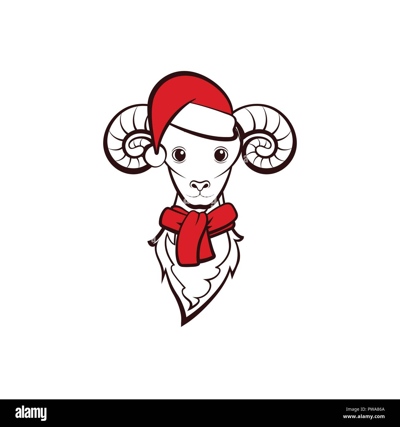 Portrait de mouton bighorn Banque d'images vectorielles - Alamy