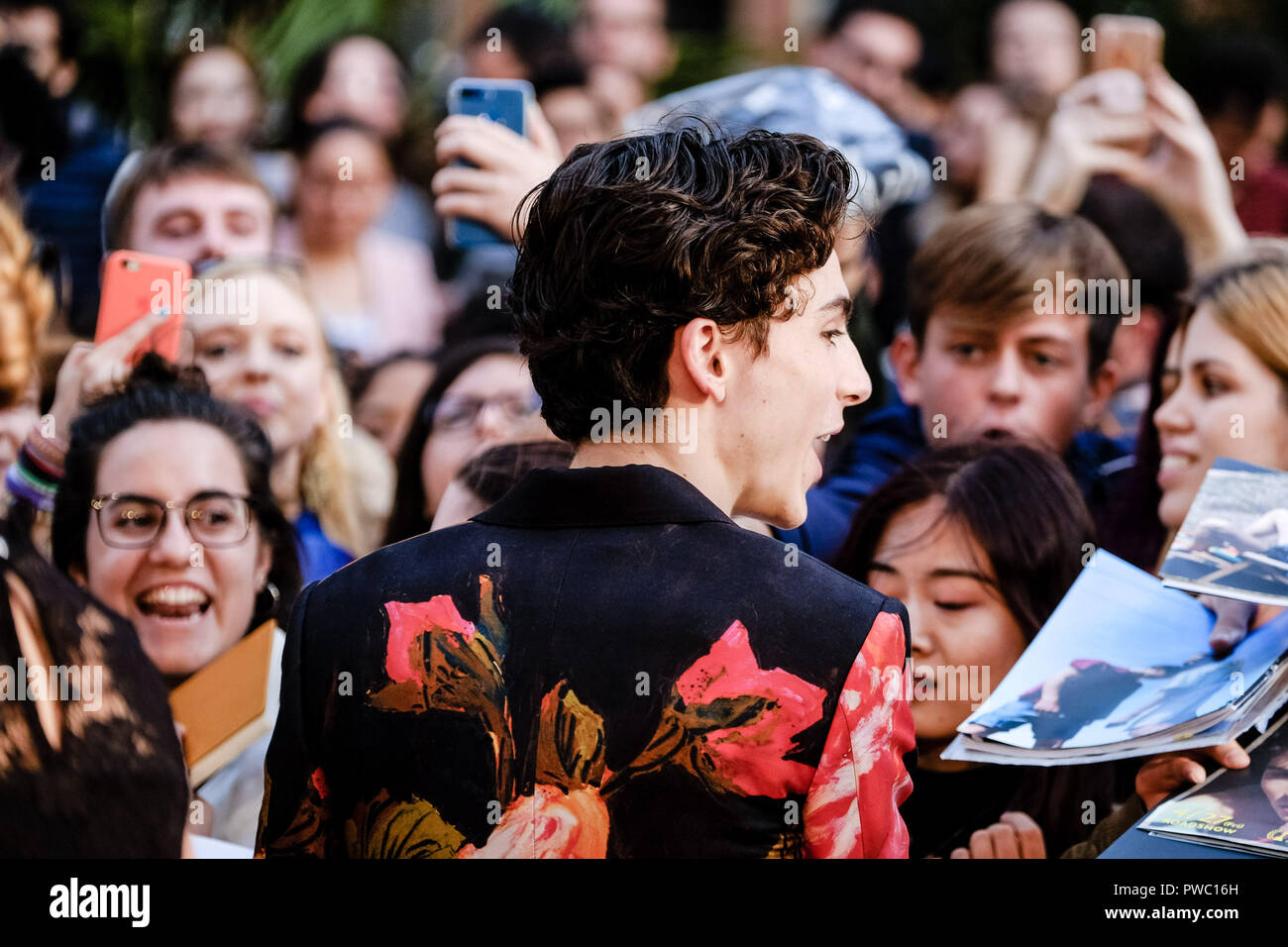 Les fans de timothee chalamet Banque de photographies et d’images à ...