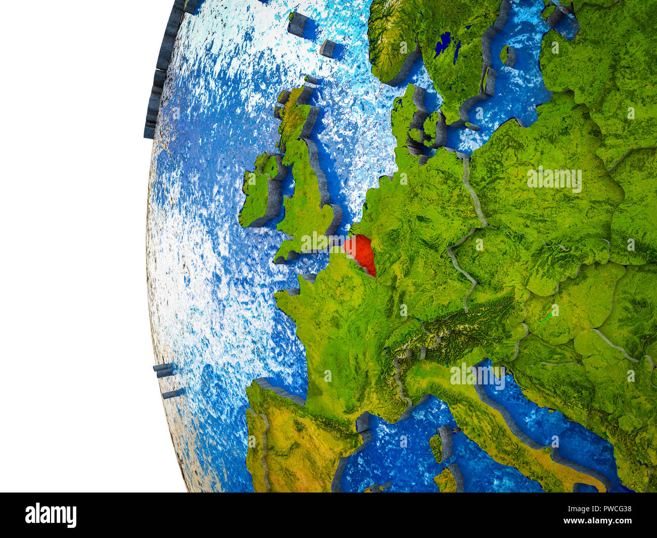 La Belgique a mis en exergue sur la terre 3D visible avec des pays et ...