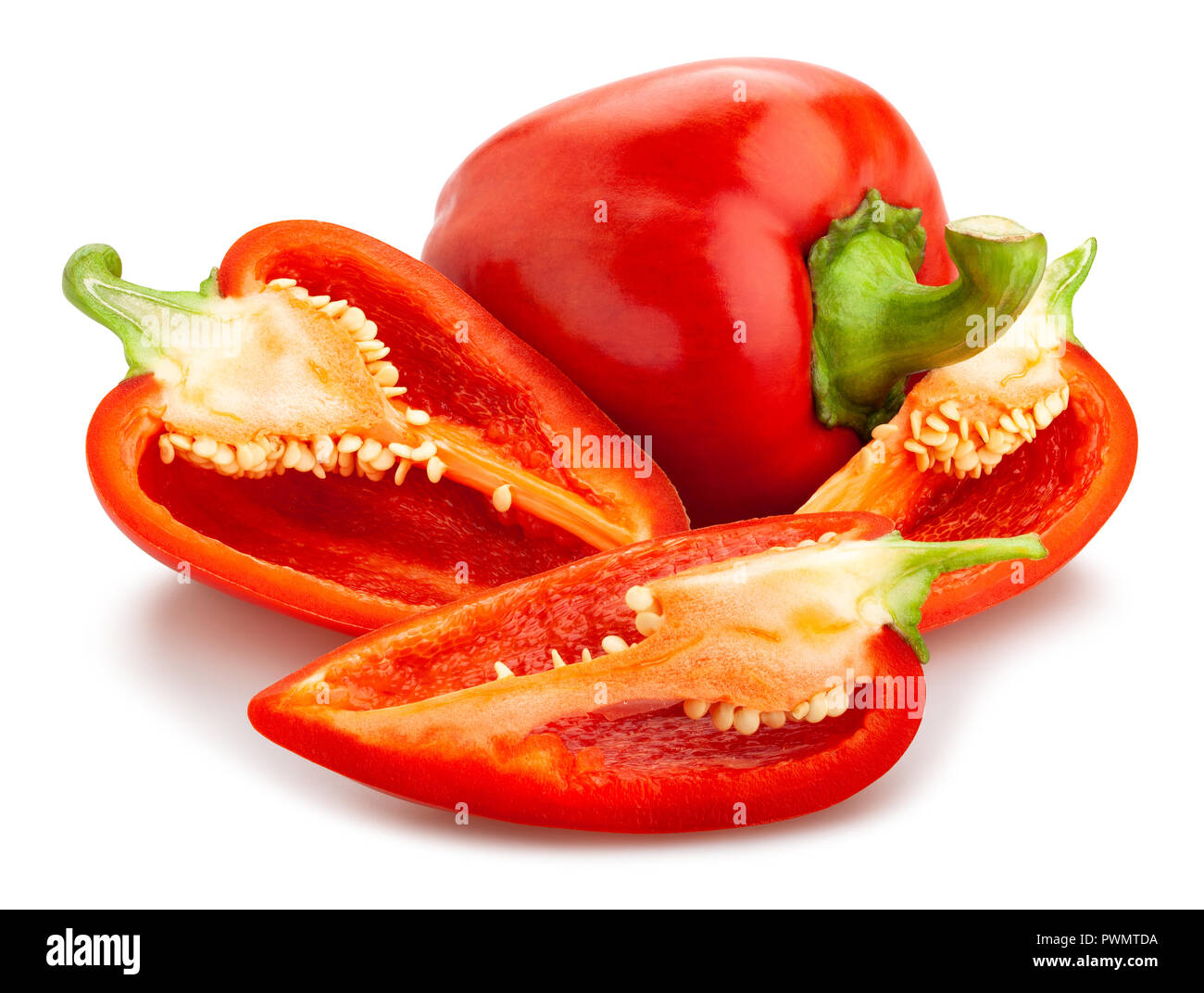 Quatre poivrons rouges Banque de photographies et d’images à haute ...