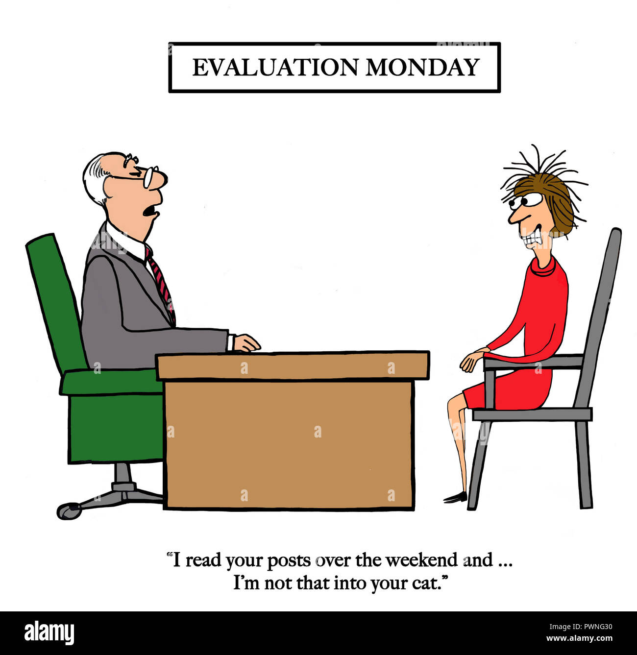Performance review cartoon on evaluation Banque de photographies et d ...