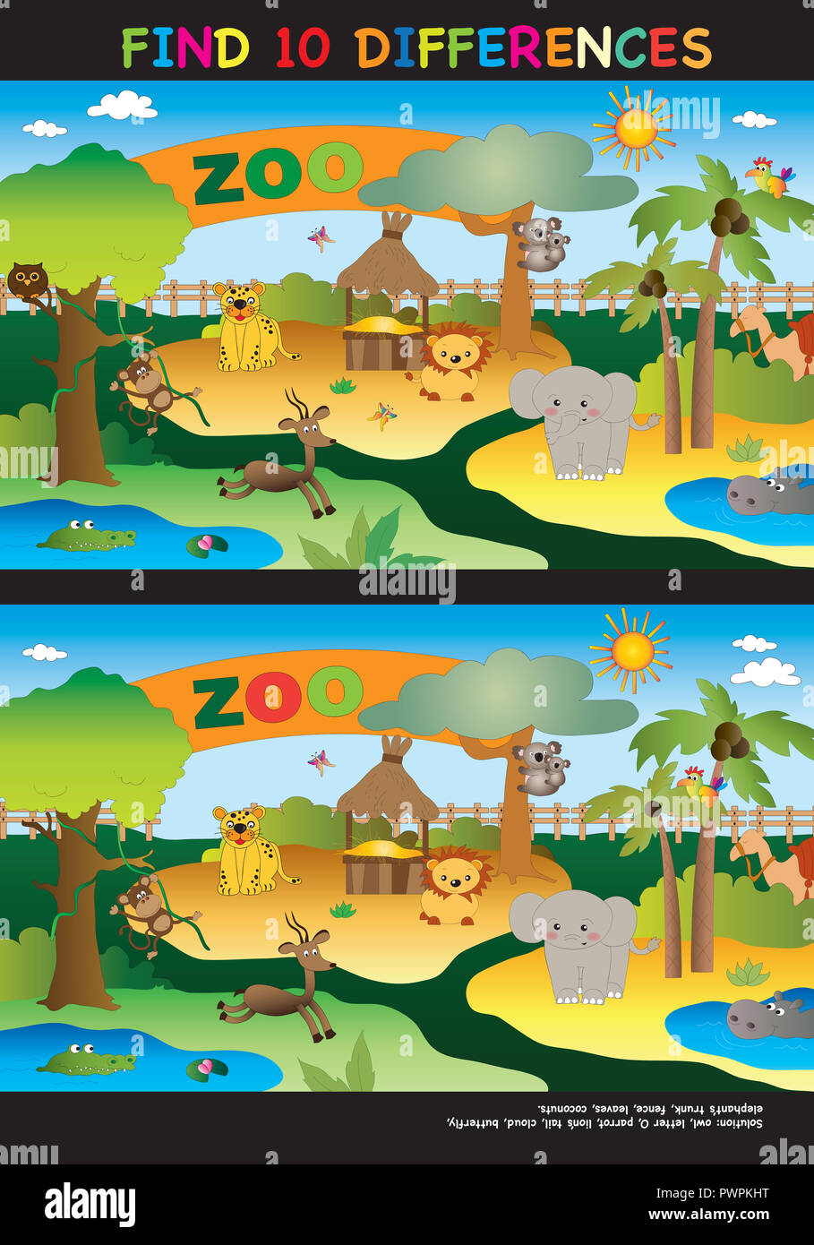 Jeu pour les enfants : Trouvez les différences 10 Photo Stock - Alamy