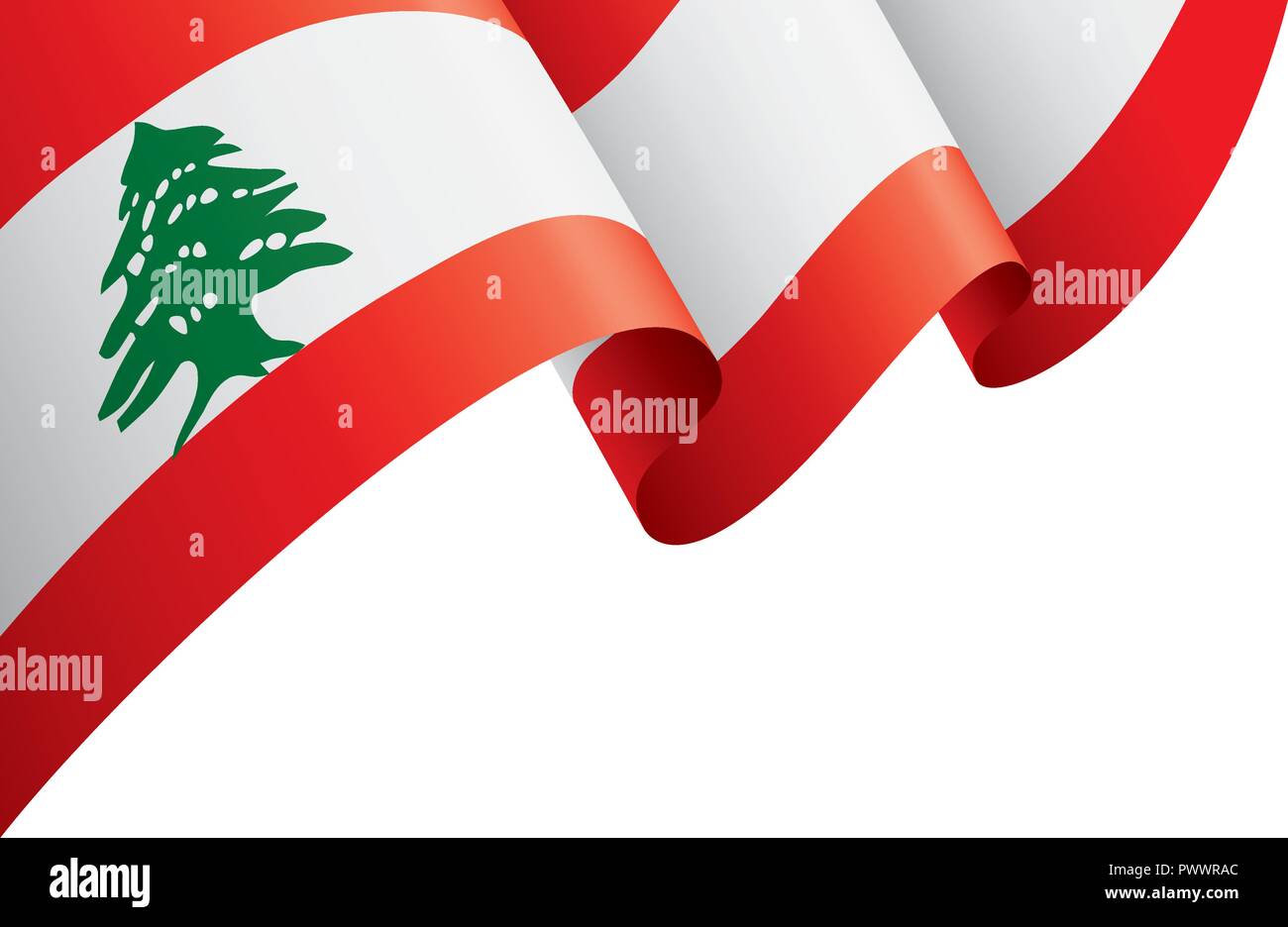 Drapeau libanais, vector illustration sur fond blanc Image Vectorielle ...