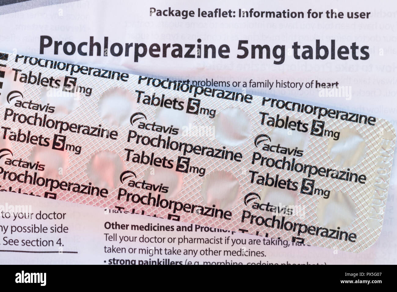 Blister de Prochlorperazine 5mg comprimé avec notice information de l ...