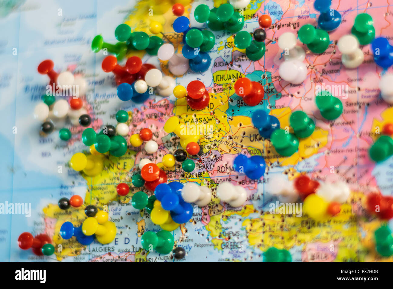 Pins map europe Banque de photographies et d’images à haute résolution ...