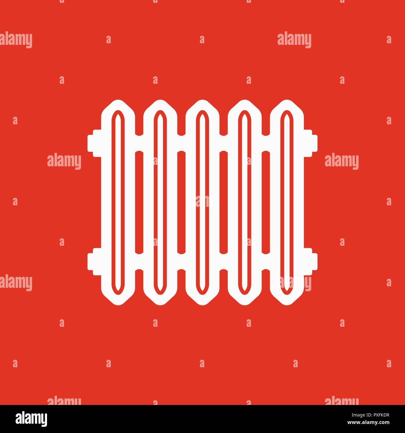 L'icône du radiateur. Chauffe-eau et chauffage, symbole de la chaleur ...