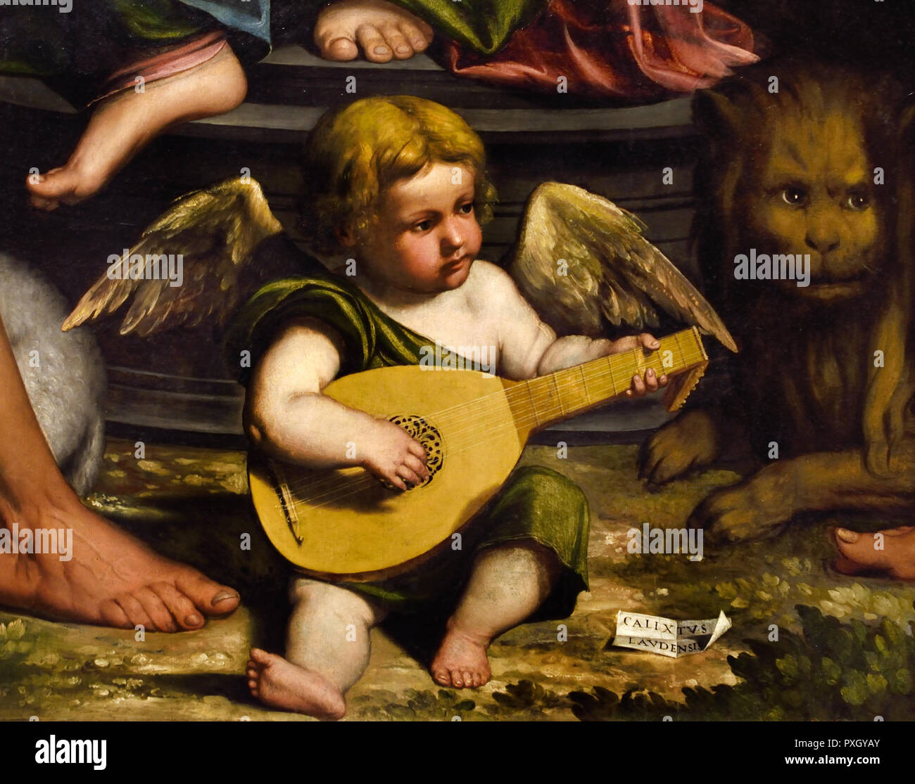 Madonna et enfant avec saints john le baptiste et jerome Banque de ...