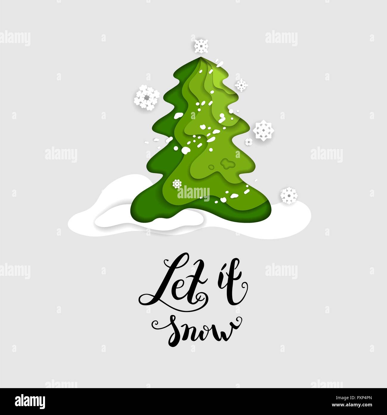 Sapin avec de la neige Banque d'images vectorielles - Alamy