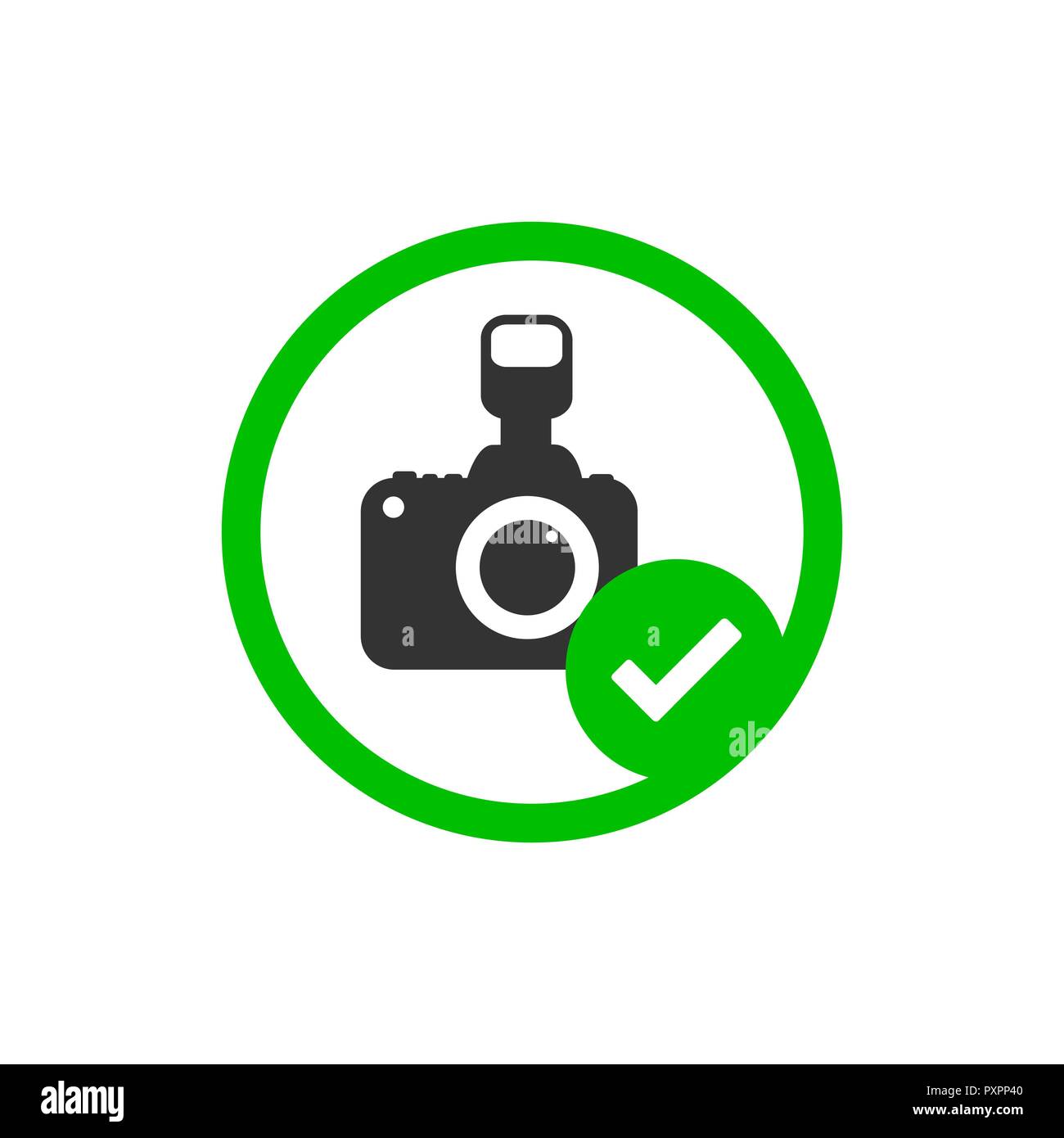 Icône de l'appareil photo. Photo autorisé signe. Vector illustration ...