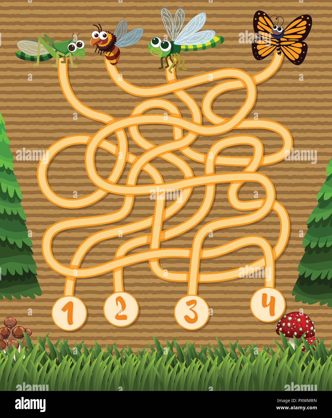 Labyrinthe dans le jardin Banque d'images vectorielles - Alamy