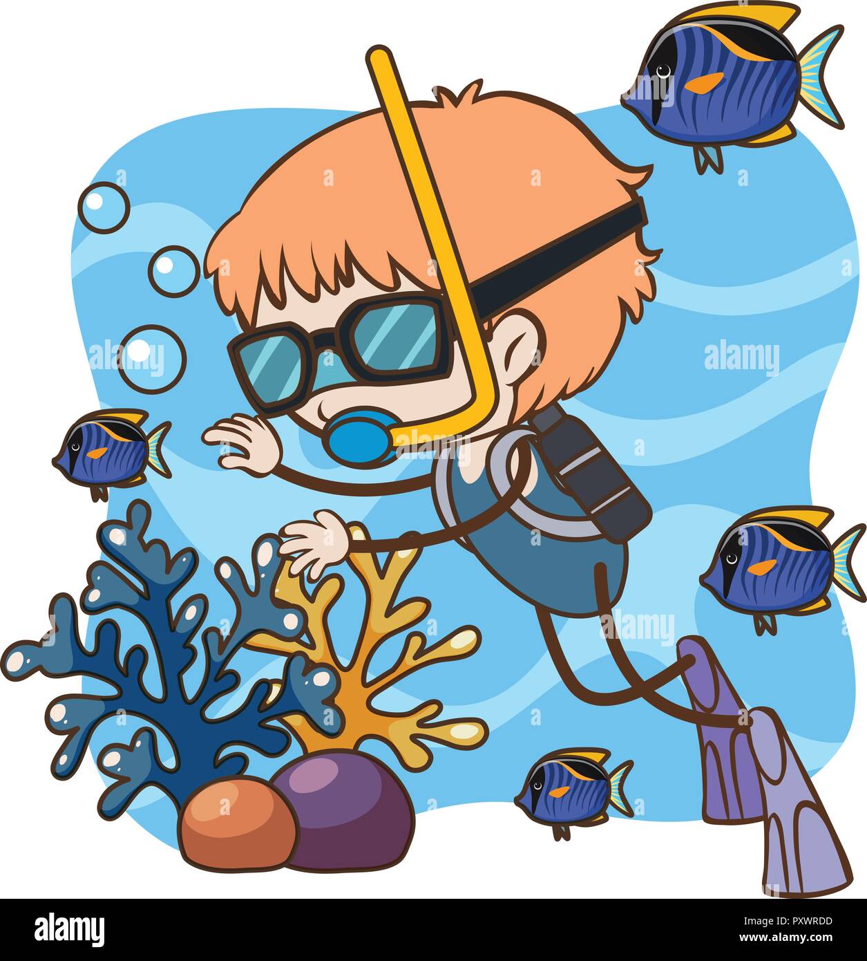 Cartoon deep sea diver illustration Banque d'images vectorielles - Page ...