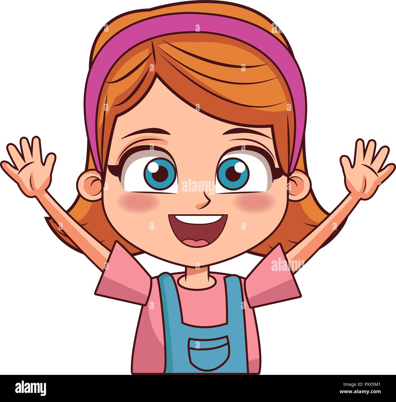 Enfants fille cartoon Image Vectorielle Stock - Alamy