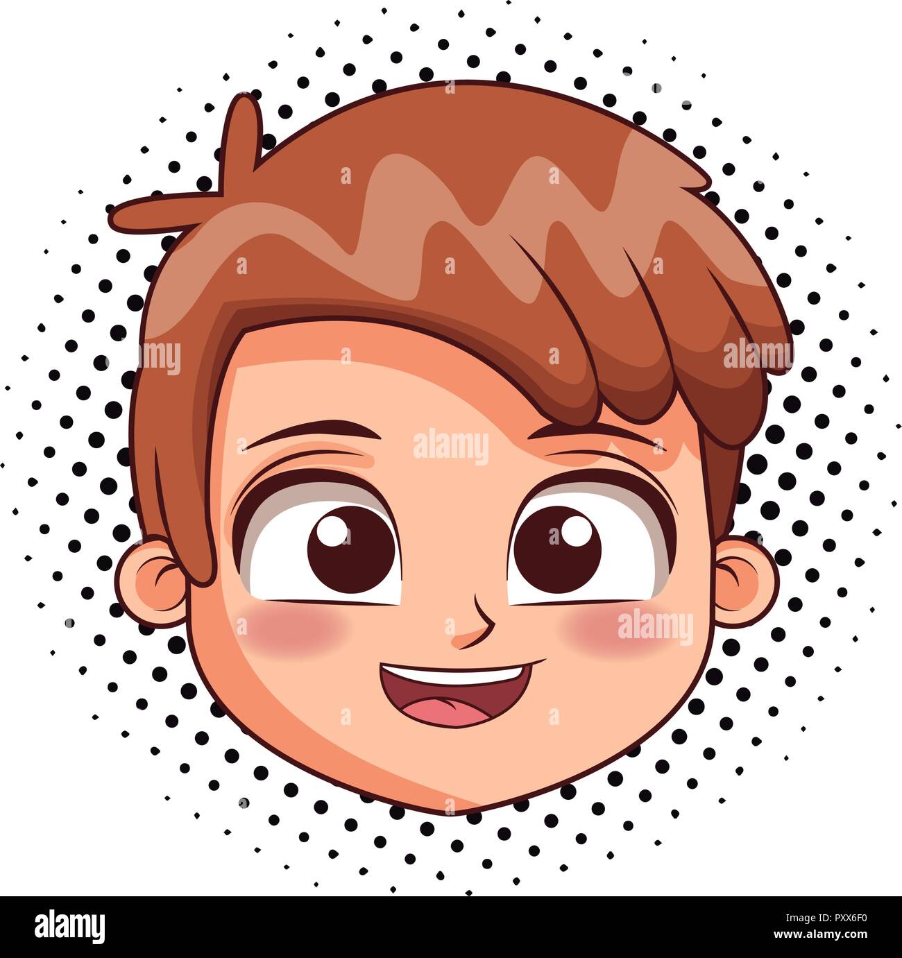 Face garçon cartoon Image Vectorielle Stock - Alamy