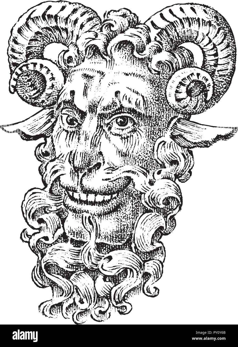 Faun Satyre ou dans la mythologie antique. Grec. créature fantastique ...