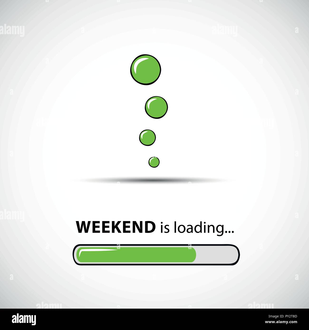 Week-end loading infographie avec barre verte et bulles vector ...